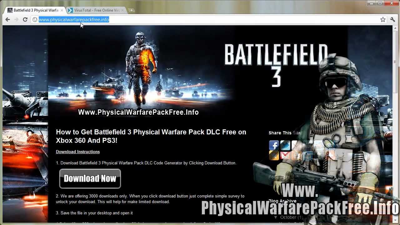 Battlefield 3 Physical Warfare Pack DLC Codes - Free!! - YouTube