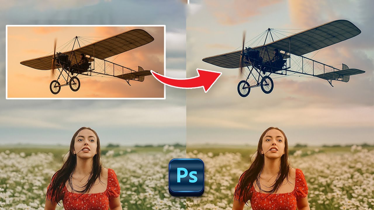 Combine two pictures together professionally using Photoshop - YouTube