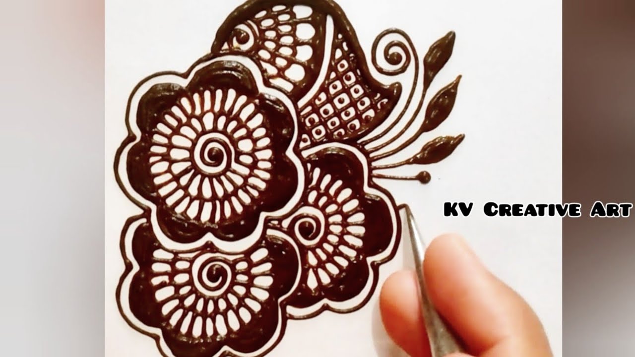 Patch Mehndi Design || Easy Beautiful Floral patchwork - YouTube