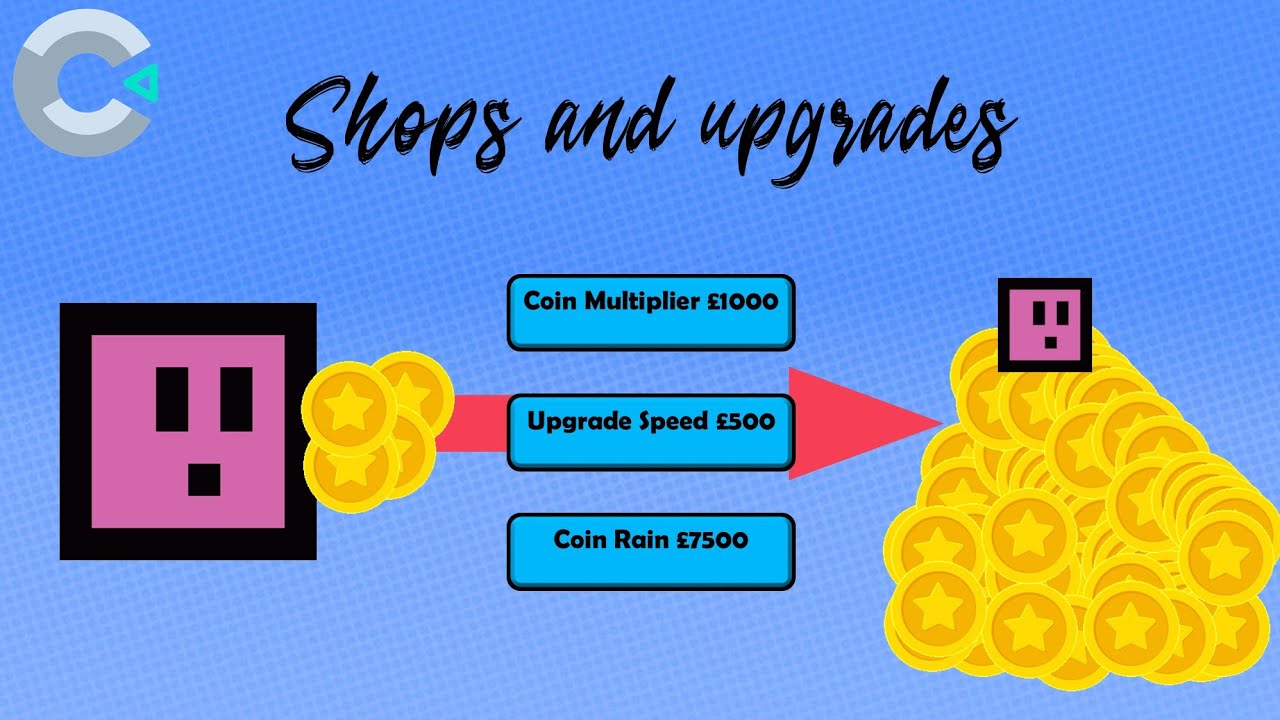 Money, shops and upgrades inside of an idle coin catching game - YouTube