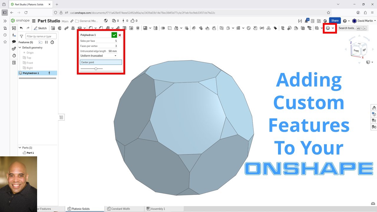 Onshape - How to Add Custom Features - YouTube