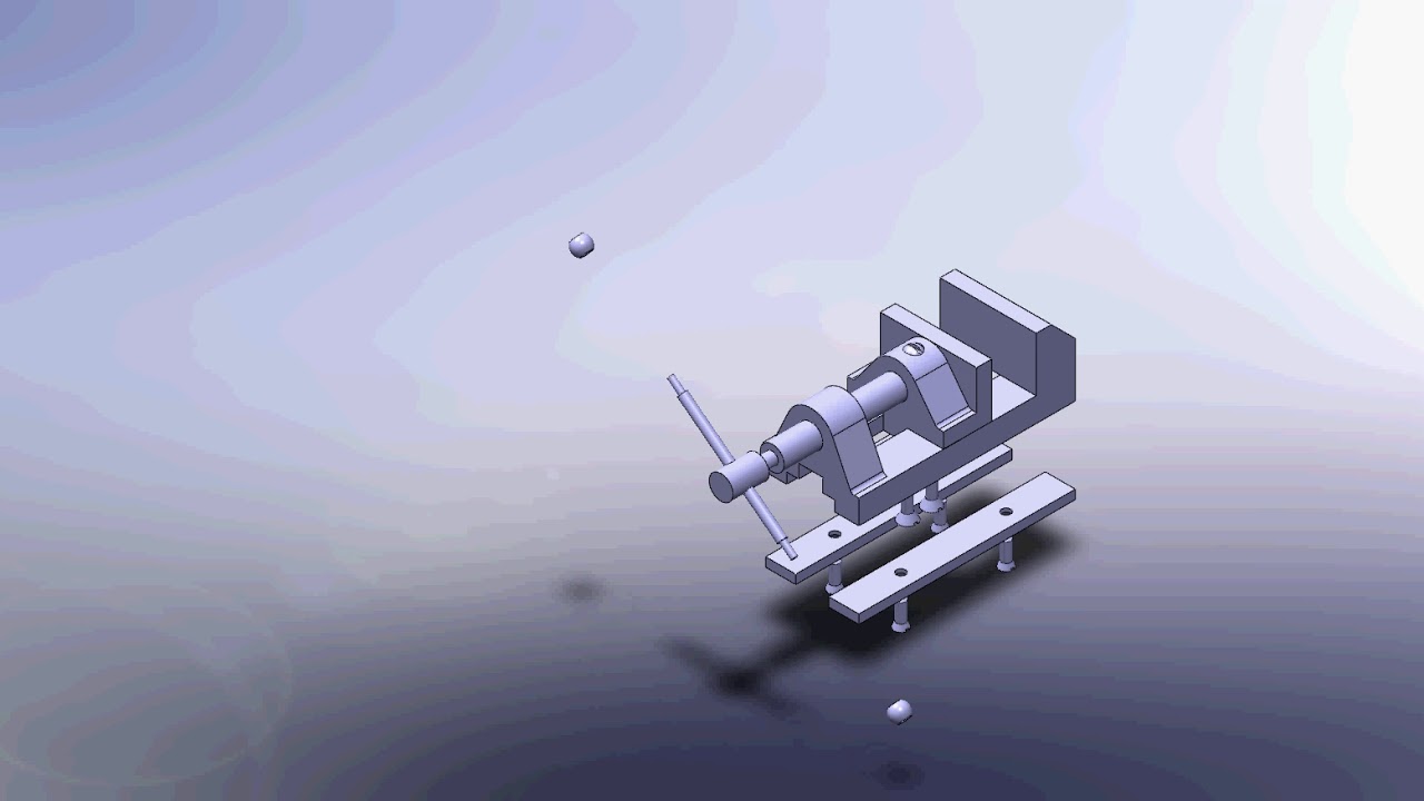 Bench Vice Explosion in SolidWorks - YouTube