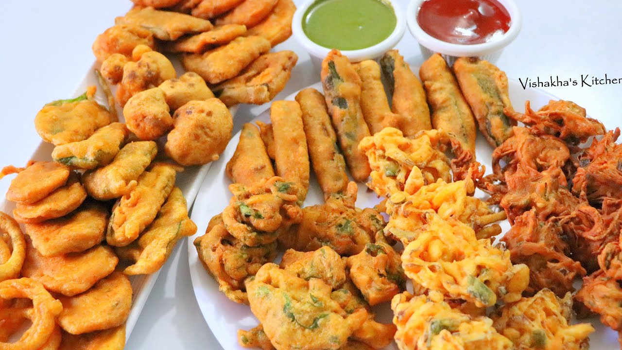 1 बॅटरसे इस तरह बनाये १० तरीके के क्रिस्पी वेज पकोड़े| Pakora Platter ...