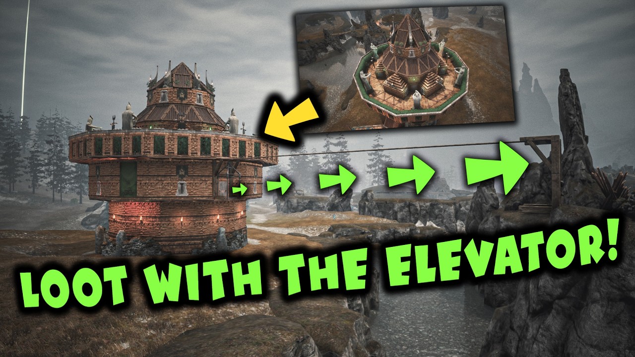 Round TOWER Design BASE with Garden Ornaments - LOOT with the ELEVATOR ...