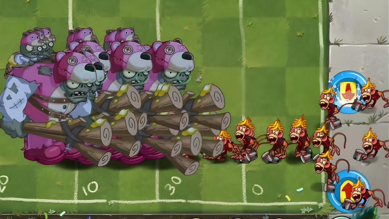 Plants Vs. Zombies 2 - 40 Zombies Monkey Vs. All Gargantuar - YouTube