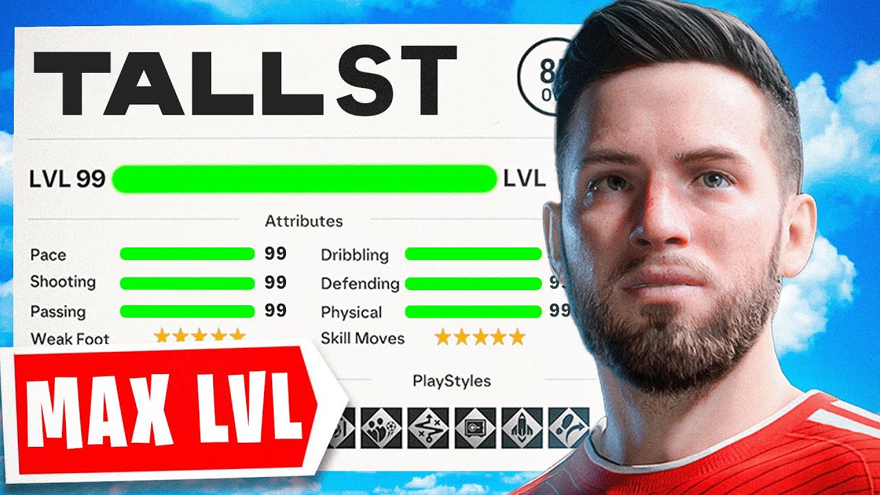 THE MOST INSANE MAX LEVEL | TALL STRIKER | EA FC PRO CLUBS BUILD - YouTube