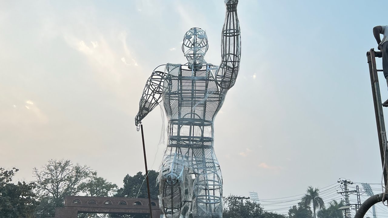 Gaddafi stadium renovation latest update | Big Statue installed outside ...