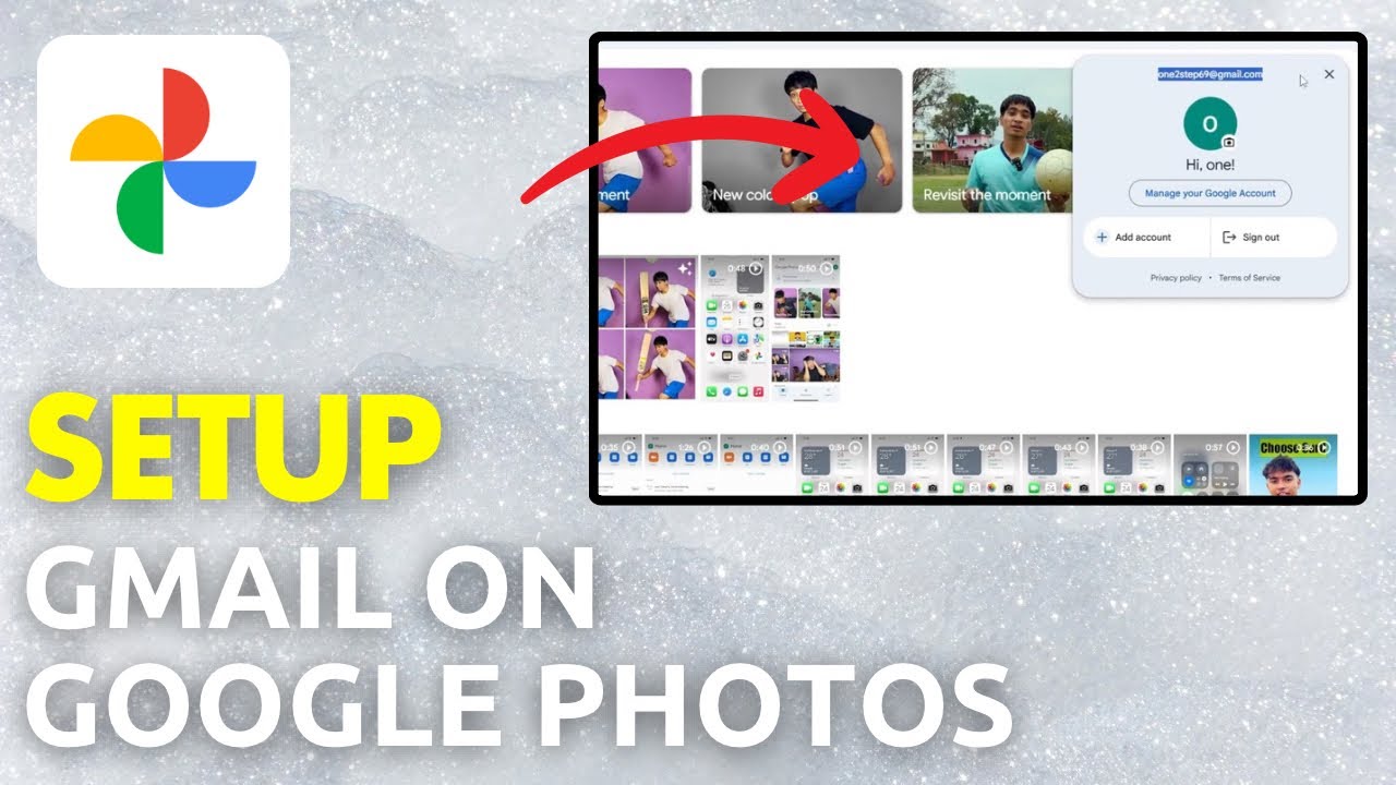 How To Setup Gmail On Google Photos - YouTube