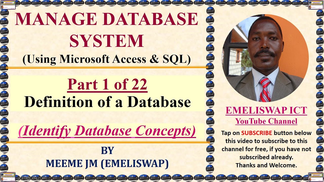 Definition of a Database in Manage Database System using Microsoft ...