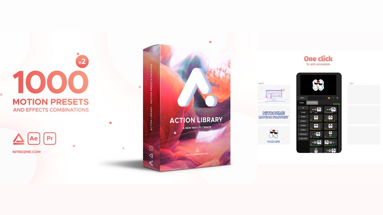 Motions Graphics Elements Pack Action Library - Motion Presets - YouTube