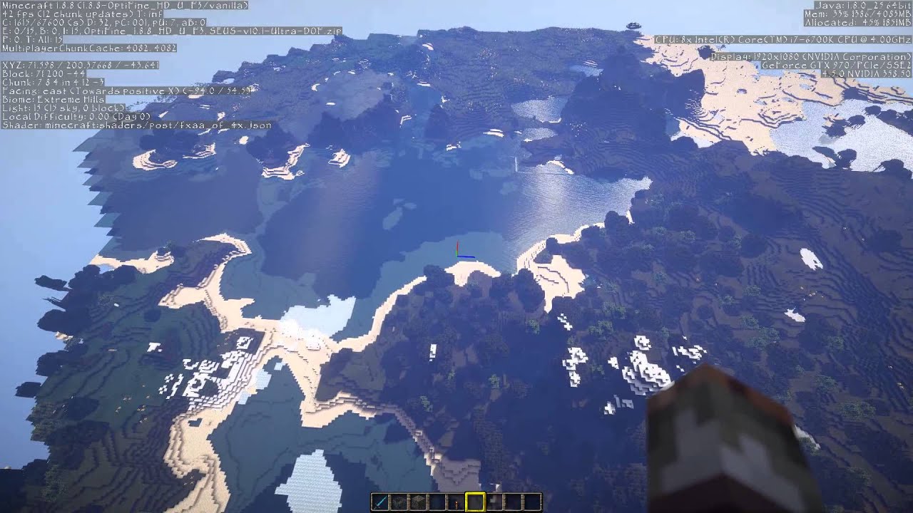 Minecraft 32 Chunks Extreme Shaders and Texture Pack with i7 6700K and ...