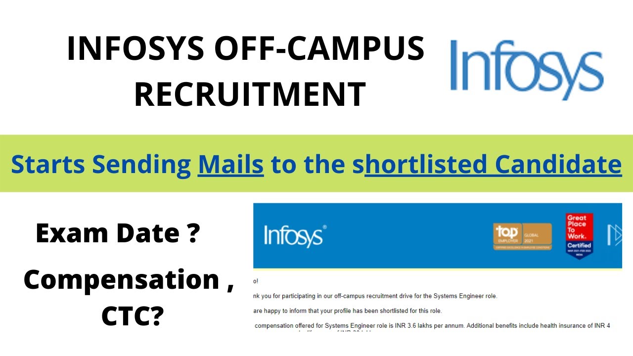 Infosys starts sending mail to shortlisted candidate || Infosys off ...