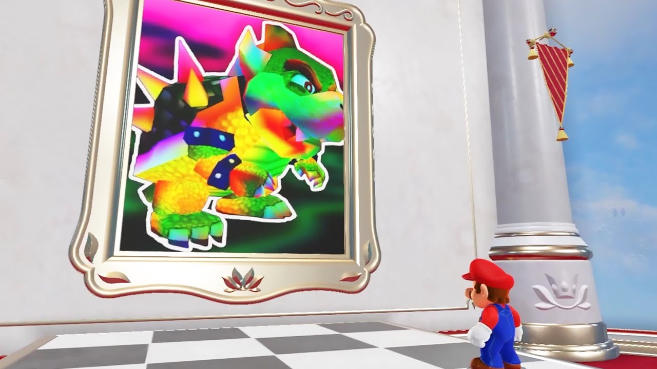 What happens when Mario enters the Retro Bowser Painting in Super Mario ...