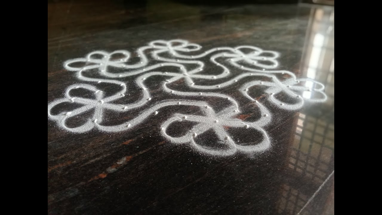 6*11 Dots Rangoli designs # Rangoli design - YouTube