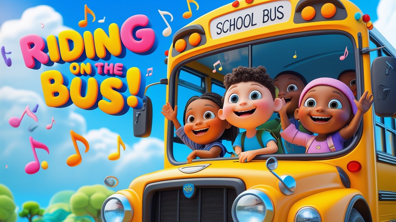 🚍 The Happy Bus Ride Song | Preschool Kids Music Video | Nursery Rhymes ...