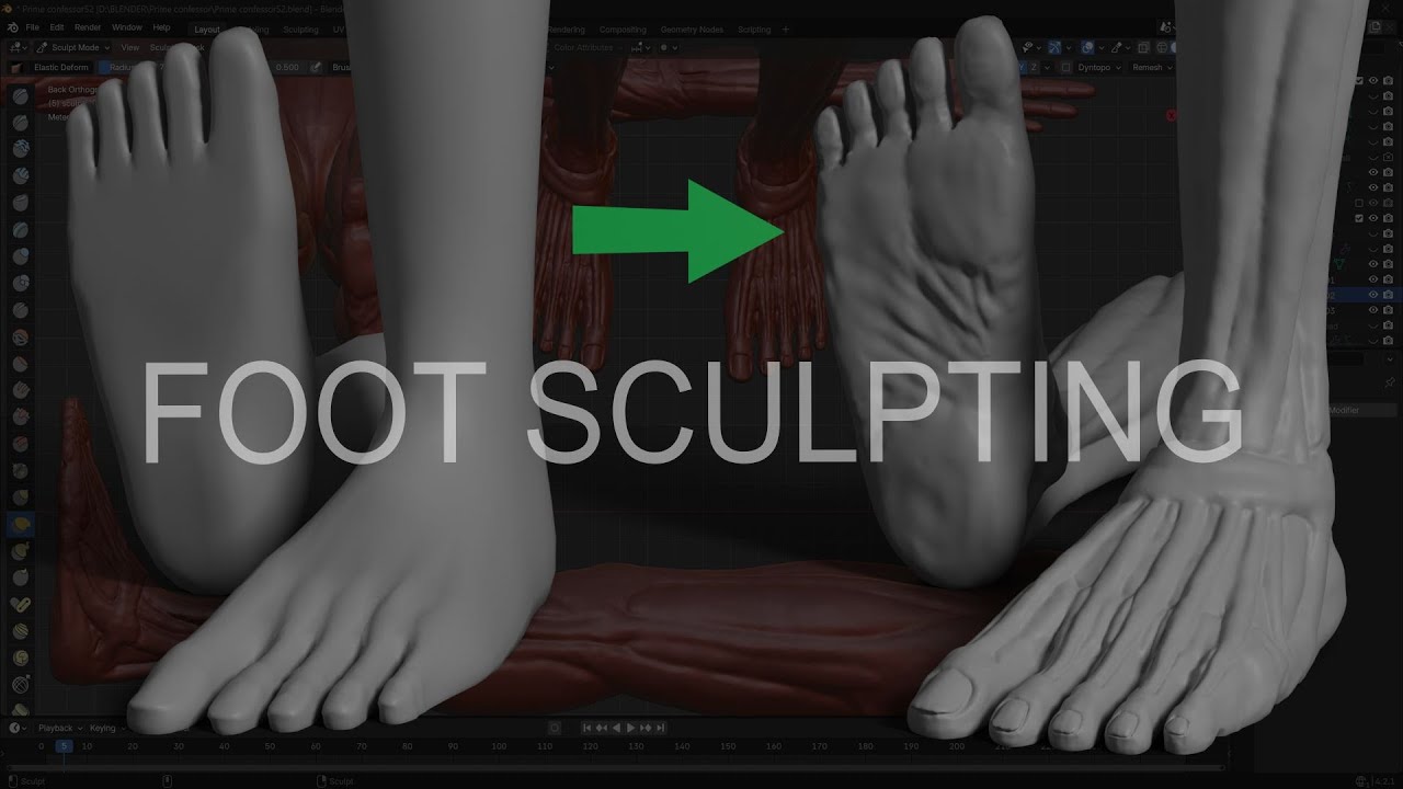 Foot Sculpting in Blender - YouTube