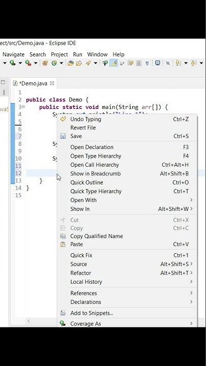 Eclipse Shortcut move line #eclipse #IDE - YouTube