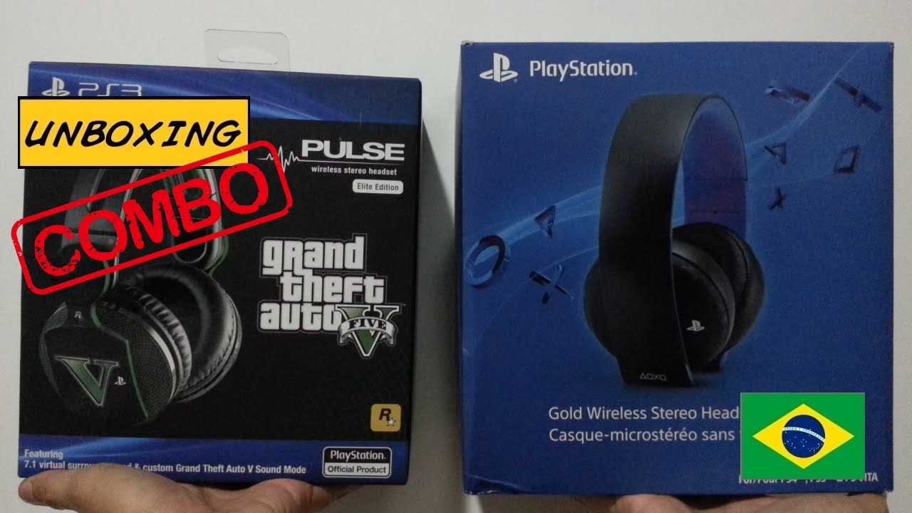 [Unboxing Combo] Playstation Pulse Elite GTA V e Gold Stereo Wireless ...