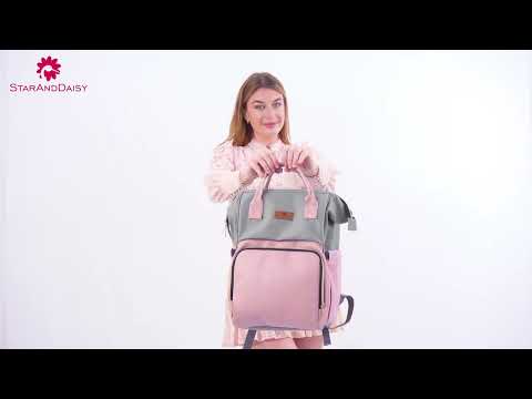 StarAndDaisy Mommy Voyage Multipurpose Diaper Bag for Mothers Travel- Grey Pink