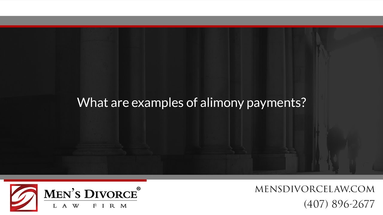 What are examples of alimony payments? - YouTube