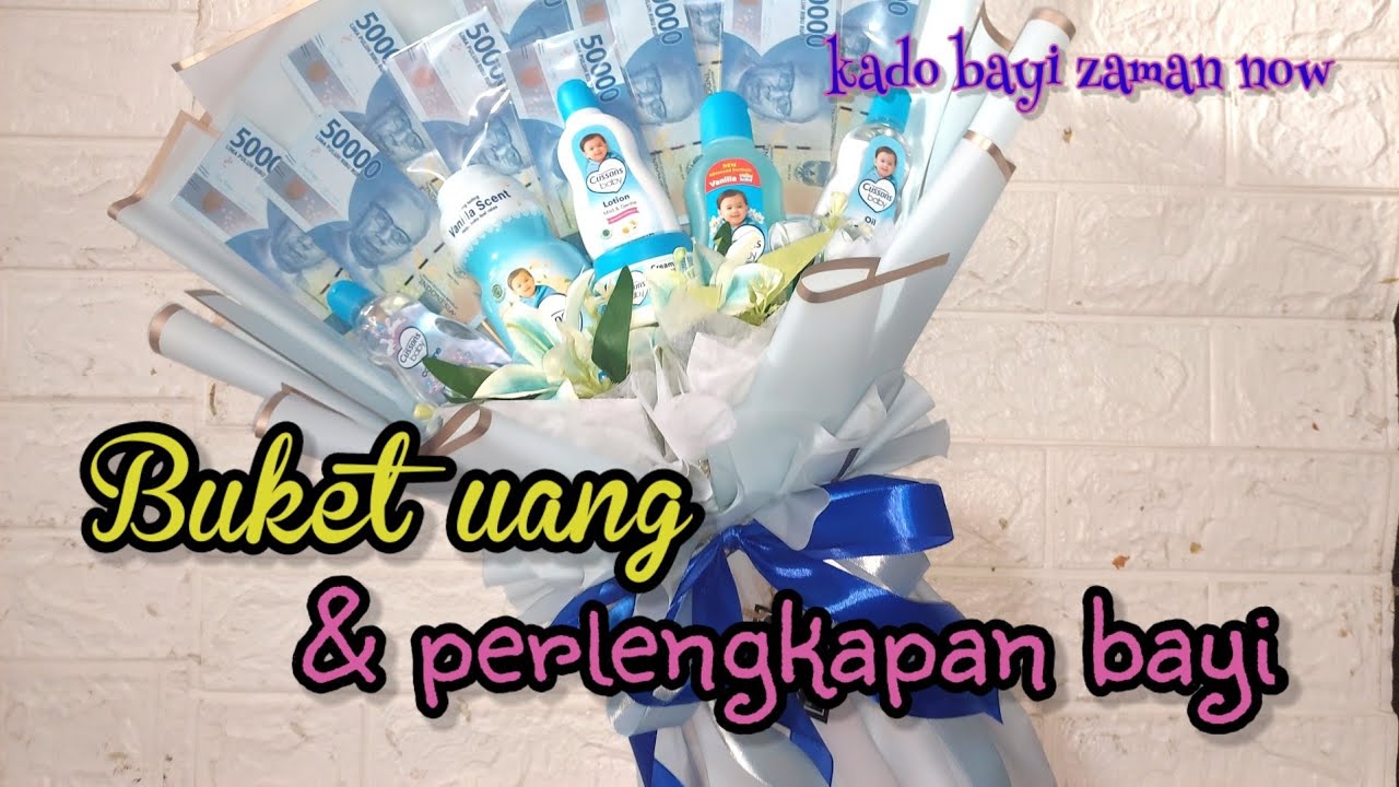 tutorial buket uang dan perlengkapan bayi | kado bayi zaman now - YouTube