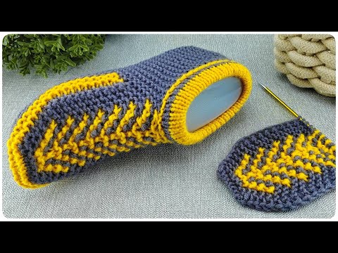 🙀 ШЕДЕВР!!! Вязаные СЛЕДКИ  на двух спицах!!!👌СЛЕДКИ БЕЗ ШВОВ