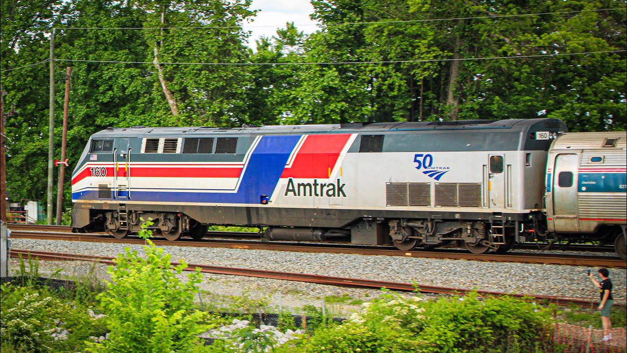 Amtrak Dash 8 Phase III HU #160 Leads as P138 Meets P125 in Dumfries ...