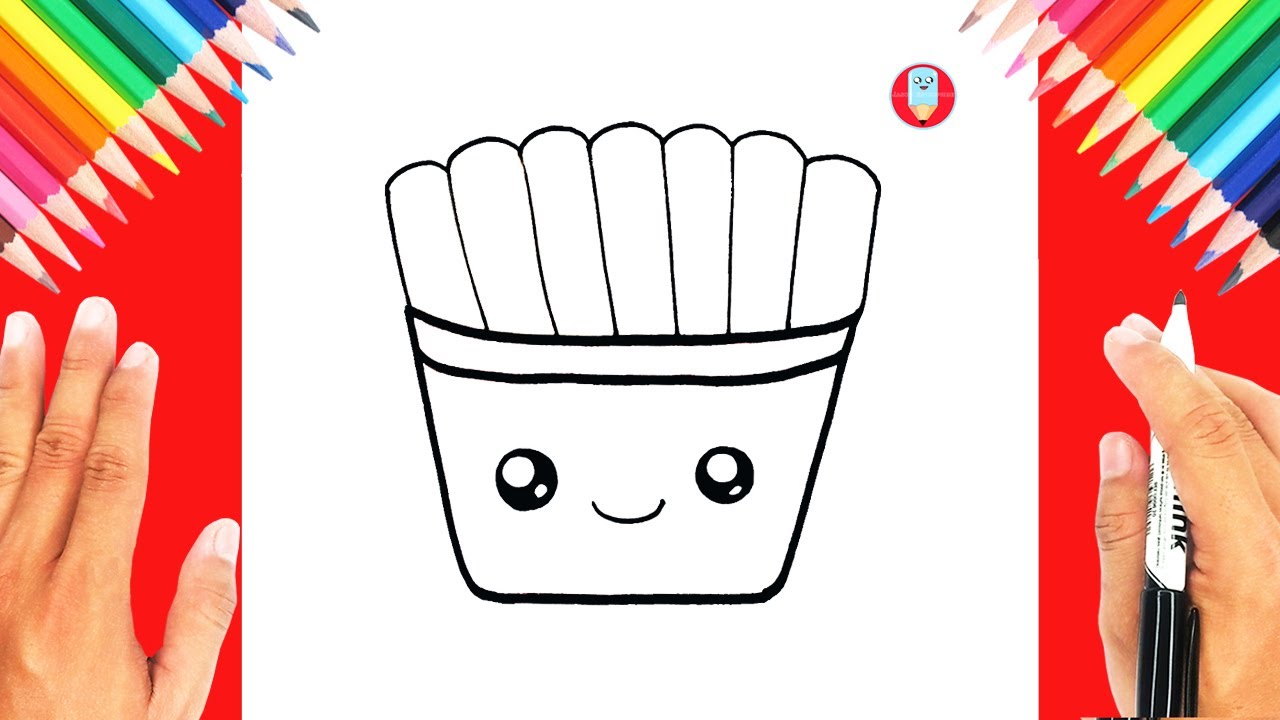 How to Draw Fench Fries, a Toilet Paper, Step by Step, Cute Drawings ...