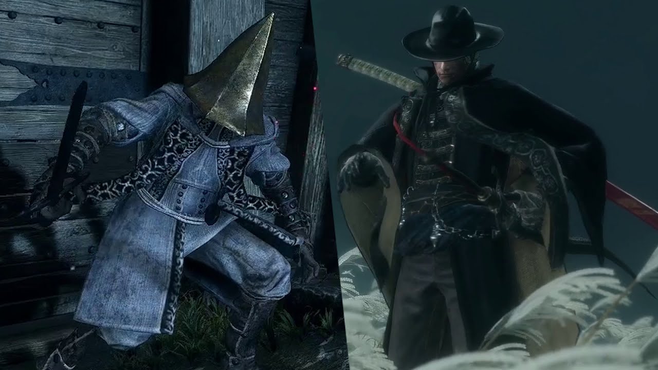 Genichiro in Father Gascoine outfit & Conehead General with Sekiro ...
