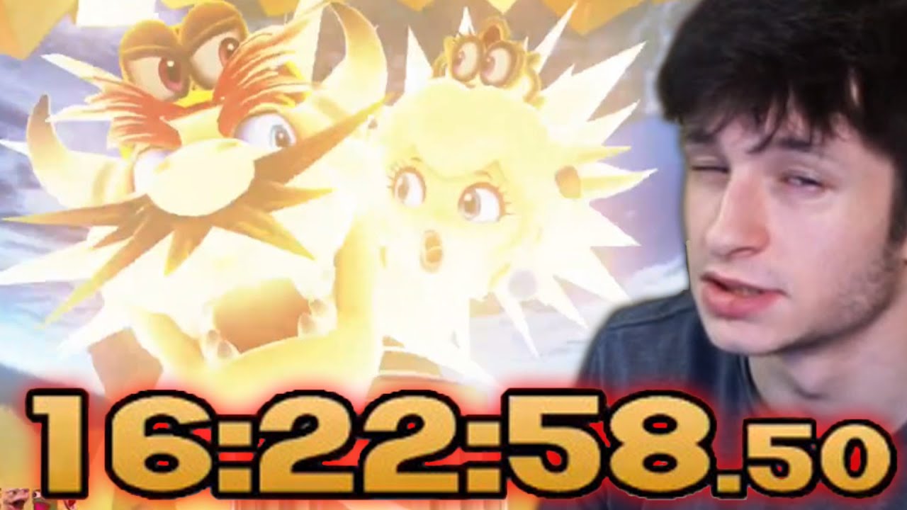 Nicro Finishes 16 Hour Mario Odyssey Speedrun... - YouTube