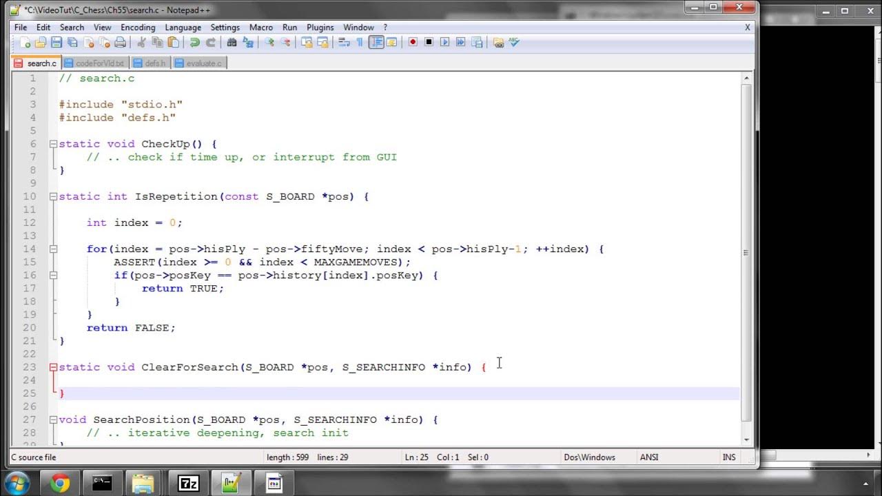 Programming A Chess Engine in C Part 55 - Search Function Definitions - YouTube