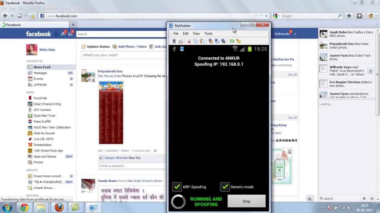Session hijacking with android phone droidsheep Guru NSB - YouTube