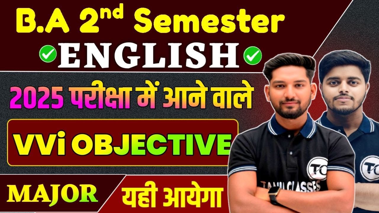 Ba 2nd semester Major English important Objective | lnmu semester 2 ...