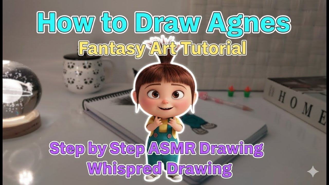 How to Draw Agnes from Despicable Me🎀🎨 – Easy Step-by-Step Cartoon ...