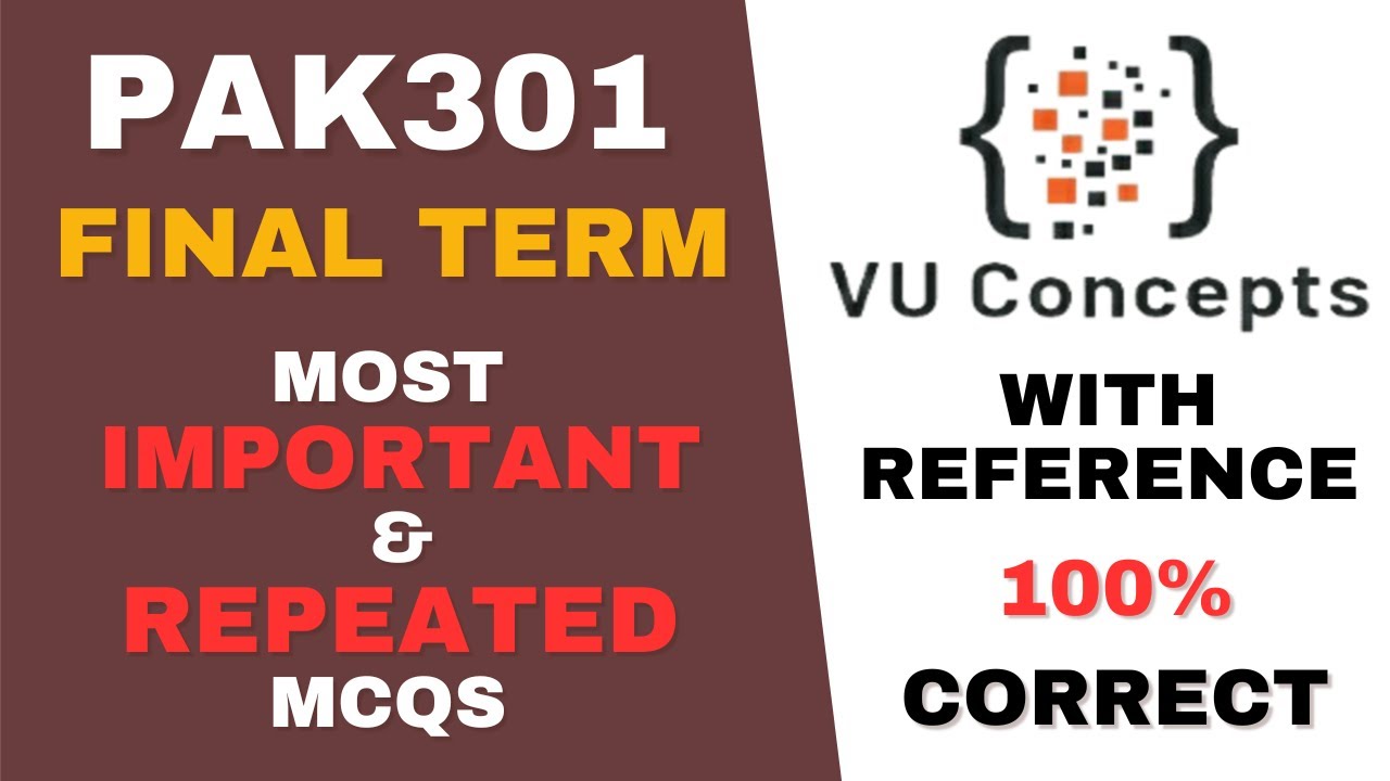 Pak301 Final Term Preparation 2026 | Pak301 Final Term mcqs - YouTube