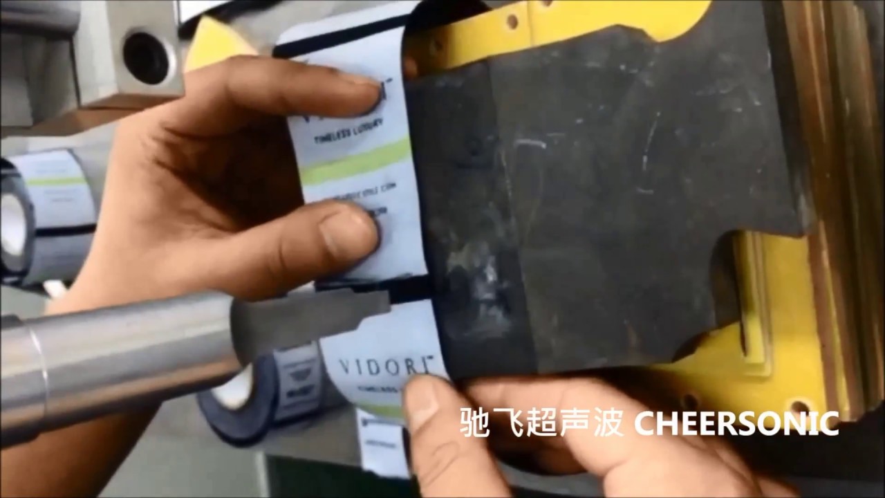 Ultrasonic label welding system - cheersonic - YouTube