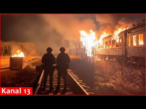 “Rusiyanın Azadlığı” legionu hərbi yük daşıyan rus lokomotivlərini YANDIRDI: VİDEO