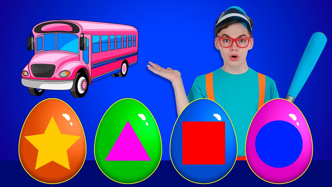 The Wheels on The Bus Song 🛞 Surprise Eggs | Poli and Nick Nursery ...