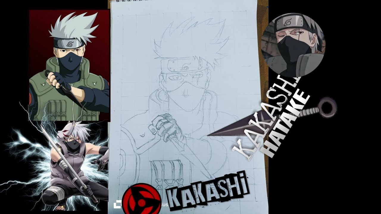 Kakashi hatake outline drawing / how to draw a anime character Kakashi ...