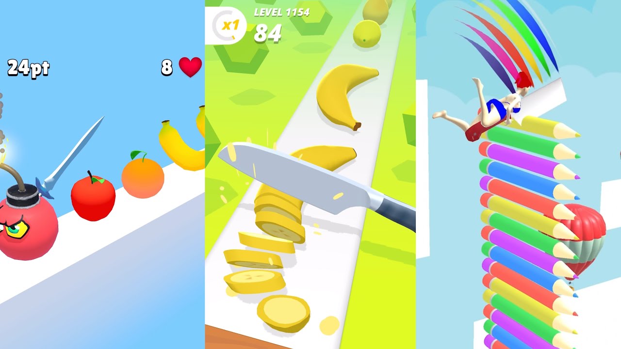 Cut Master 3D vs Perfect Slices vs Chop Chop Samurai Very Satisfying ...