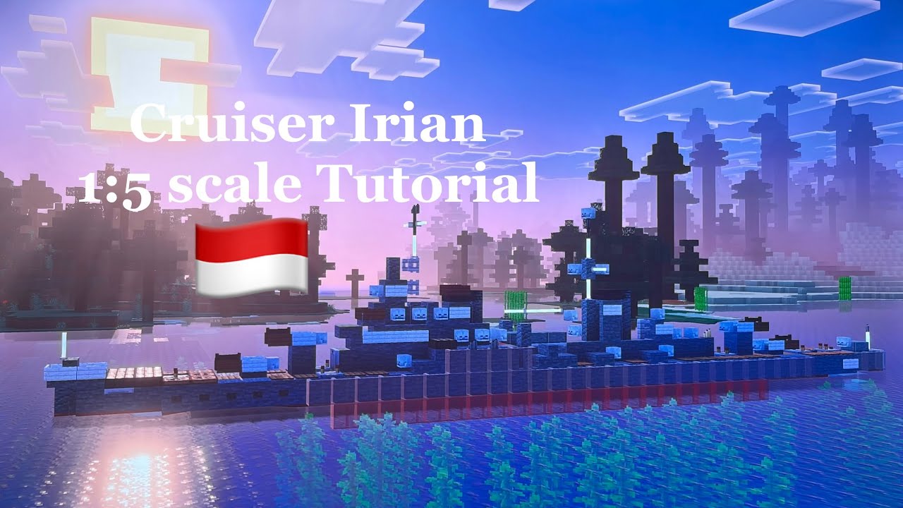 Minecraft KRI Irian 1:5 scale Tutorial | Indonesian light cruiser - YouTube