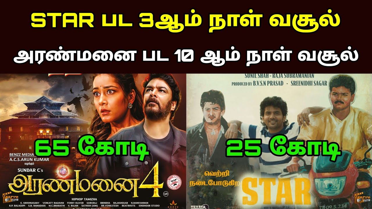 Star Kavin Movie 3rd Day Collection | Aranmanai 4 10th Day Box Office ...