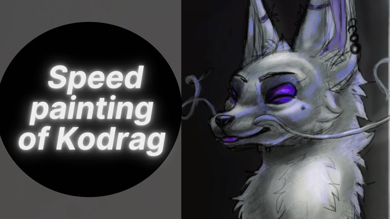 Furry Dragon Wolf Hybrid Speed painting [ fursona Kodrag ] - YouTube
