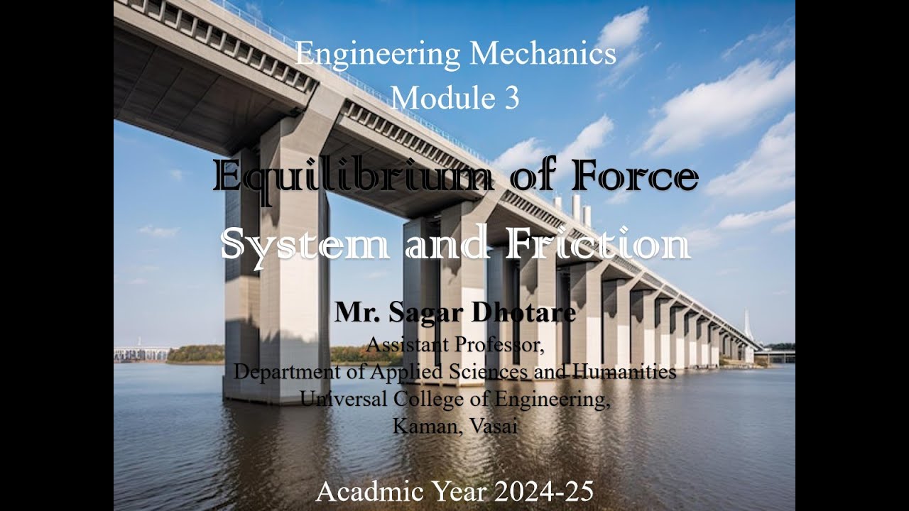 Equilibrium of Force System and Friction EM Module 3 Lecture 02 - YouTube