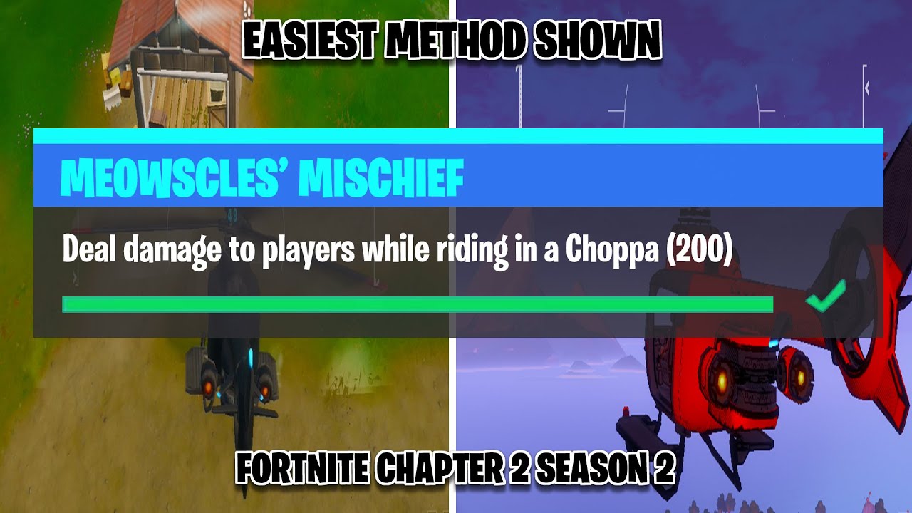 Deal damage to players while riding in a Choppa - Meowscles Mischief ...