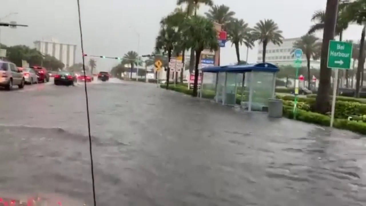 ENORMOUS Flash Flooding In Miami - YouTube