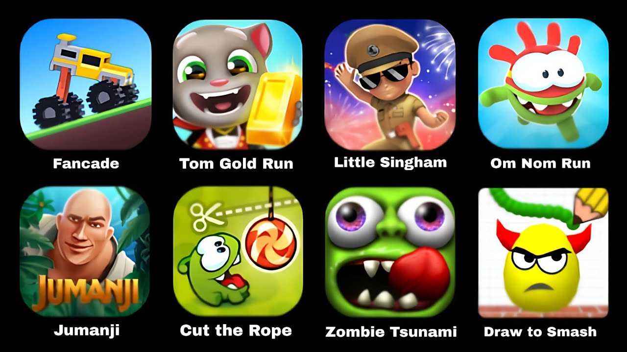 Fancade, Tom Gold Run, Jumanji, Cut the Rope, Zombie Tsunami, Little ...