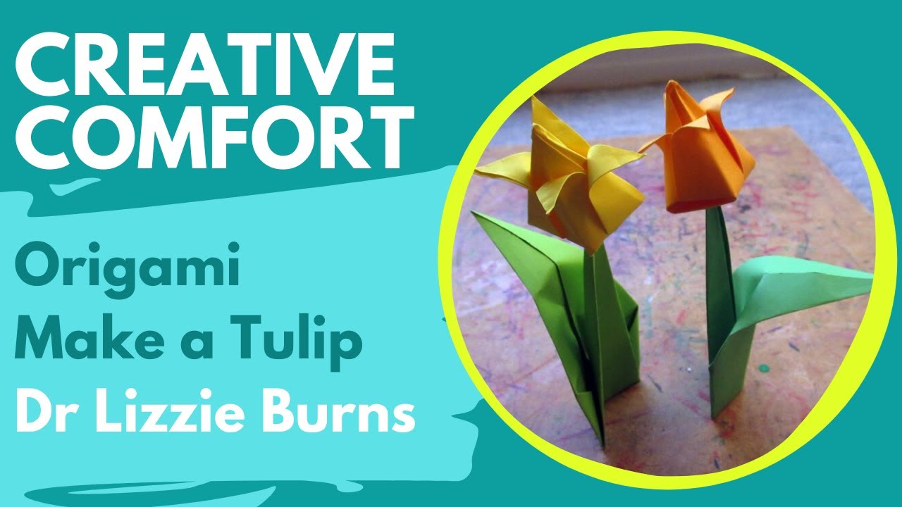 Origami - to make a tulip with stem - YouTube