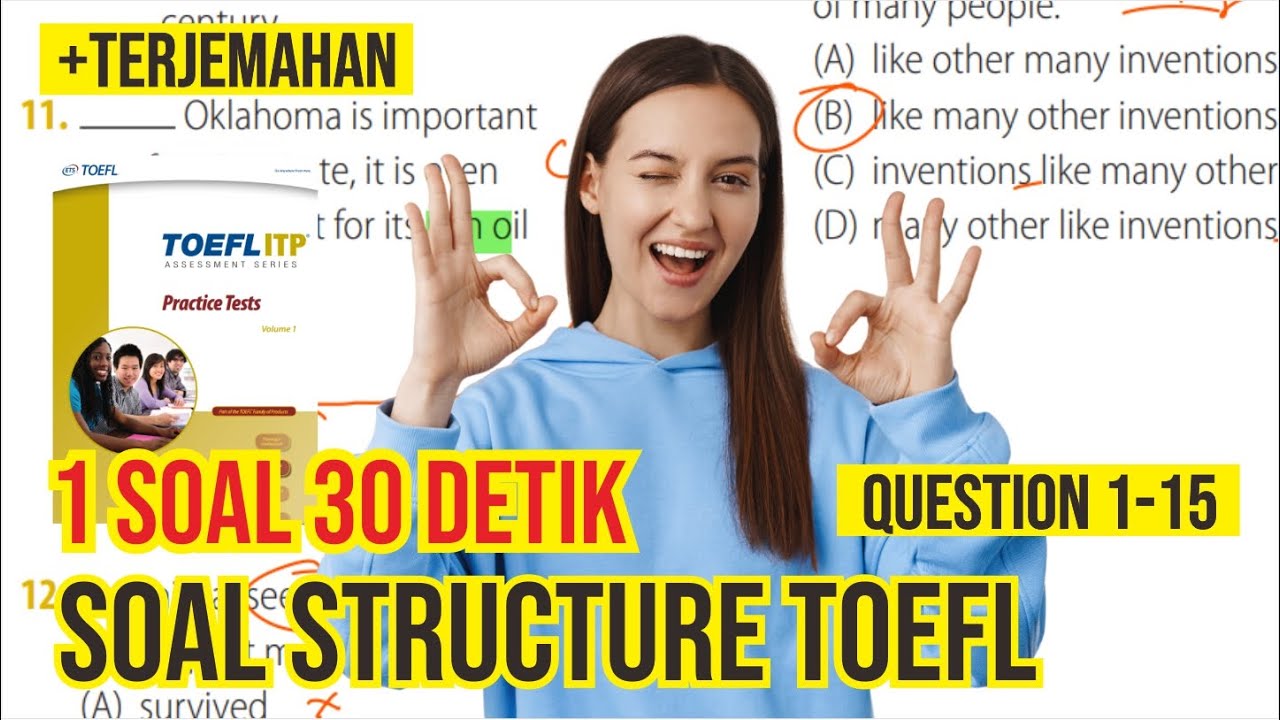 CARA CEPAT mengerjakan soal TOEFL Structure ITP SERIES VOL (1), nomor 1 ...
