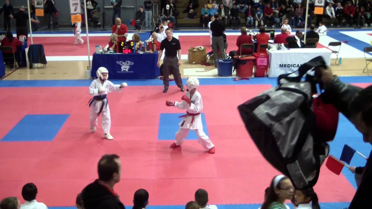 Logan at ISKC 02-21-16 first kumite match in red - YouTube